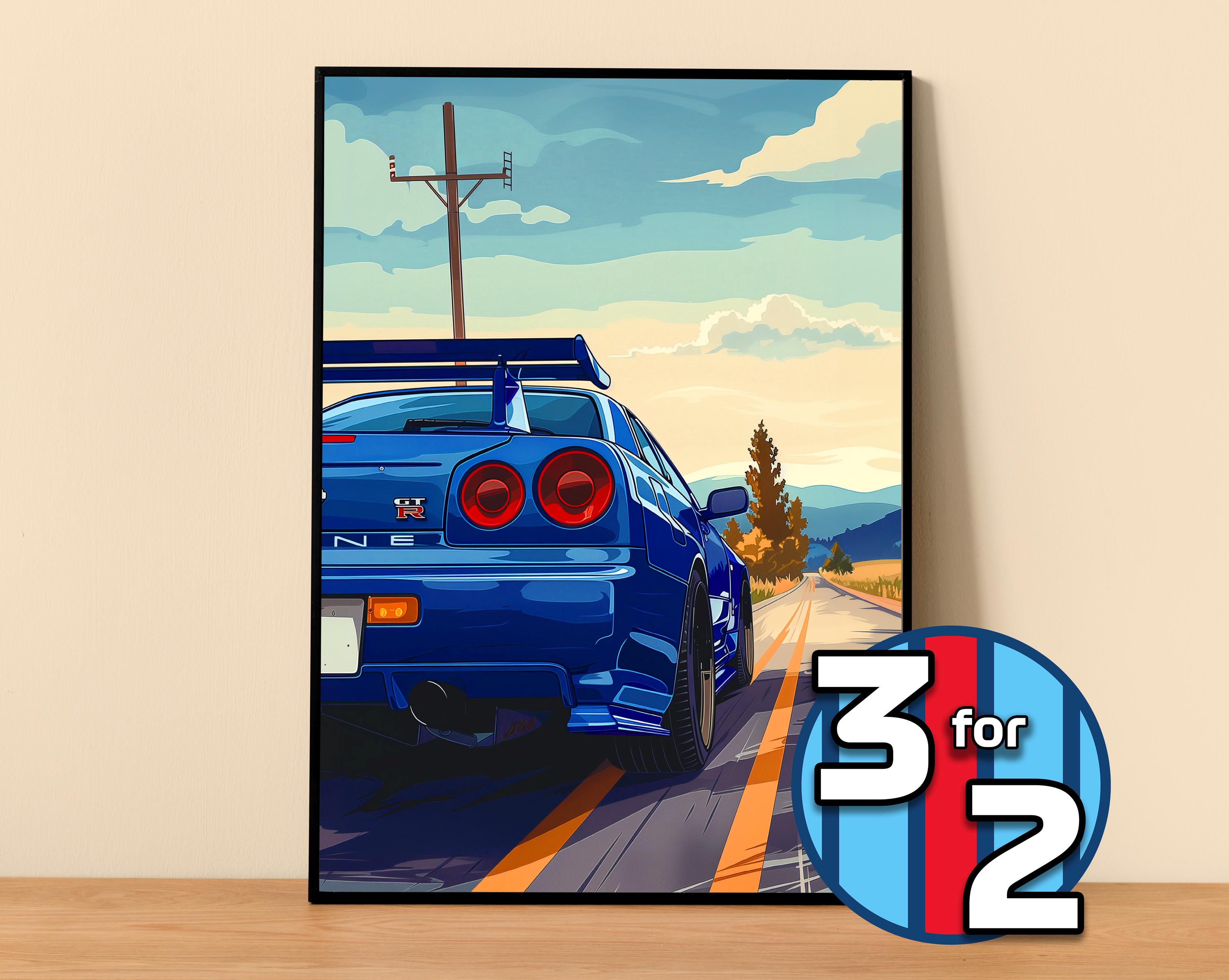 Nissan Poster | Skyline GT-R R34 Poster #5200.1 | JDM Wall Decor | JDM ...