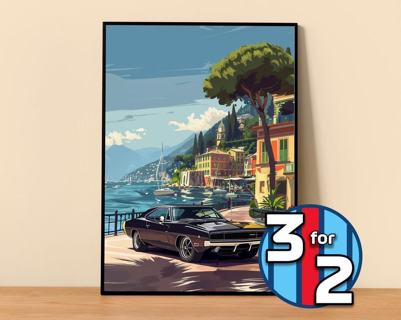 Set of 3 Classic Muscle Cars Posters #S932 | Dodge Charger, Chevrolet ...