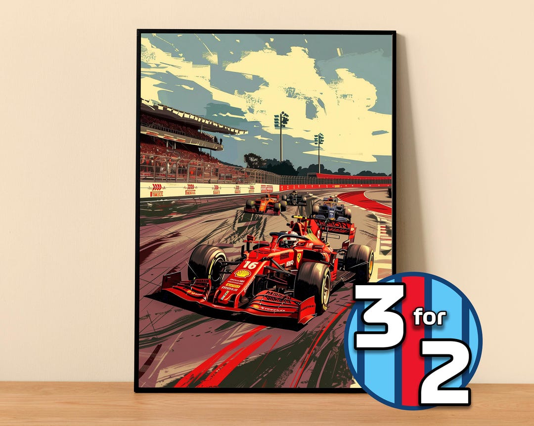 Ferrari F1 Poster #F1021 | Scuderia Ferrari Print | F1 Poster | Formula ...