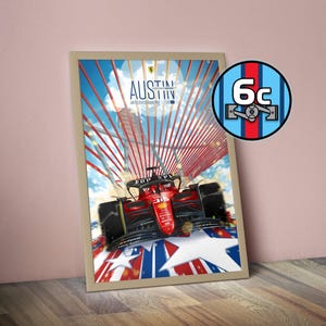 Ferrari Poster Print | United States GP 2023 Austin Print | F1 Poster ...