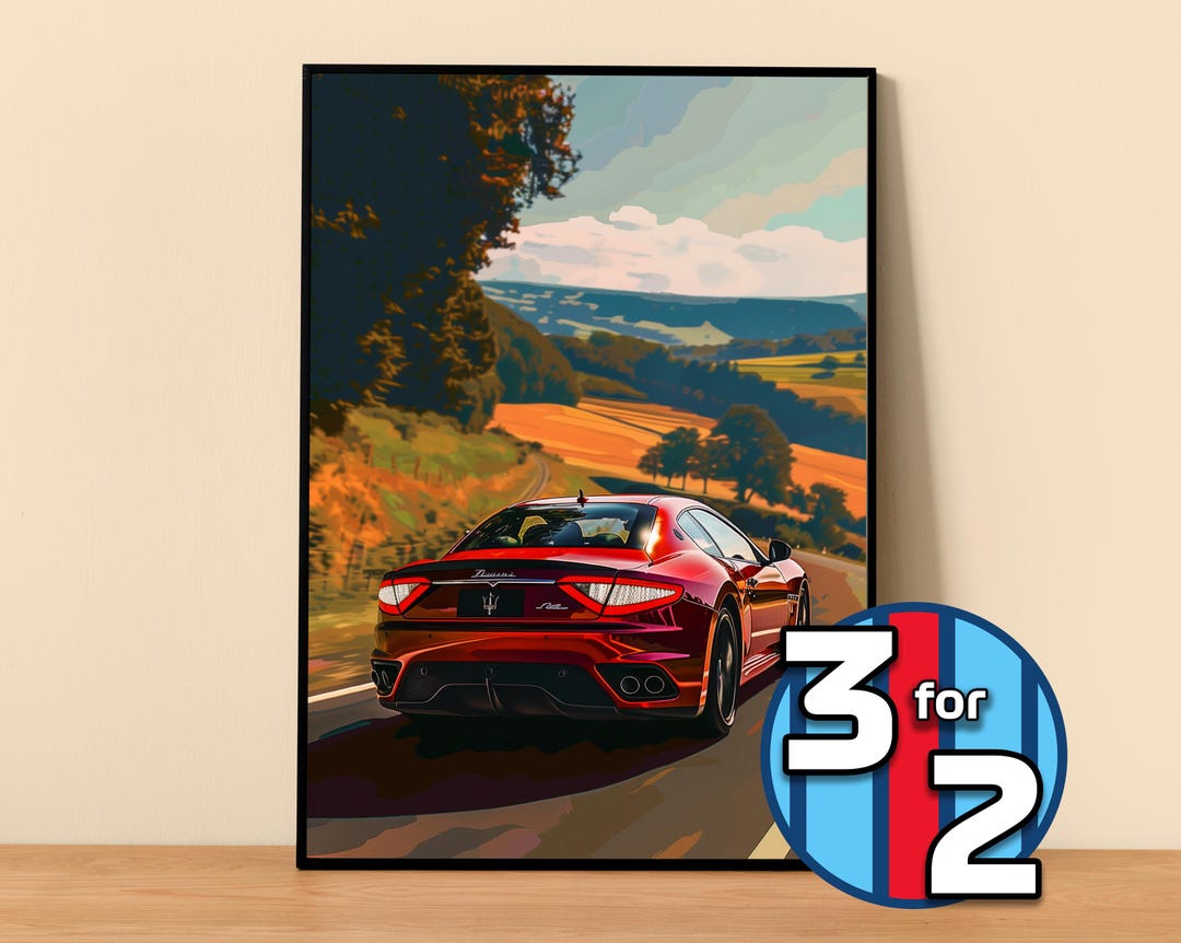 Maserati Poster | Granturismo Poster #5150.4 | Maserati Wall Decor ...