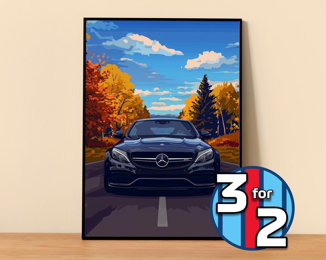 Mercedes Poster | C63 S AMG Poster #5001.4 | Mercedes Wall Decor ...