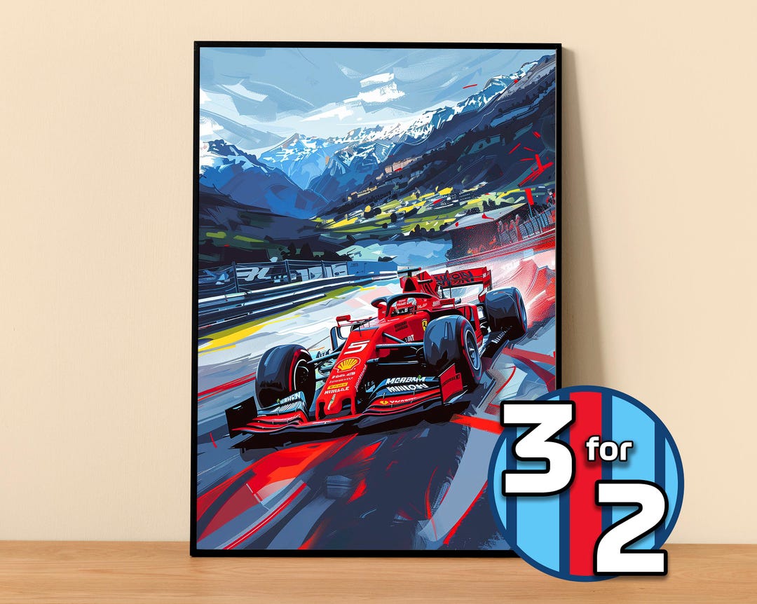 Ferrari F1 Poster #F1001 | Scuderia Ferrari Print | F1 Poster | Formula ...