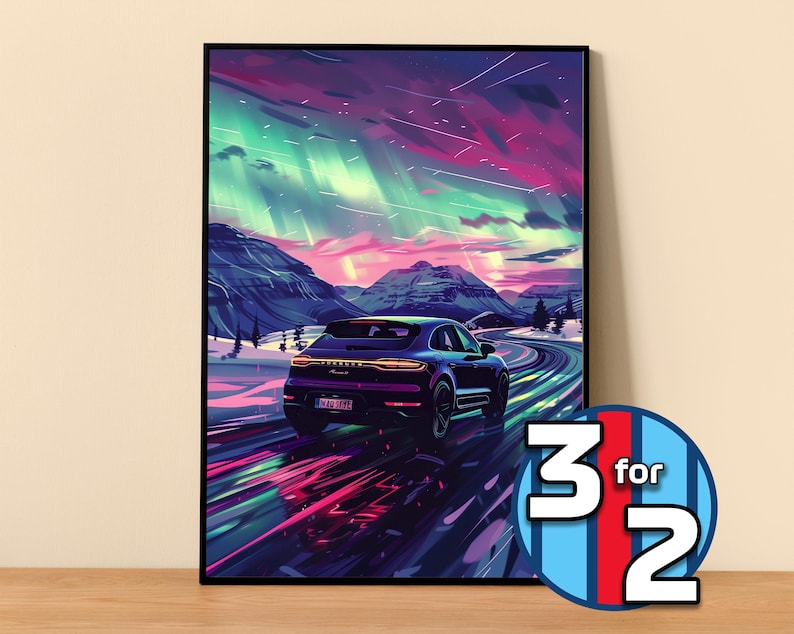 Porsche Poster | Macan Turbo Poster #8098.1 | Porsche Wall Decor ...