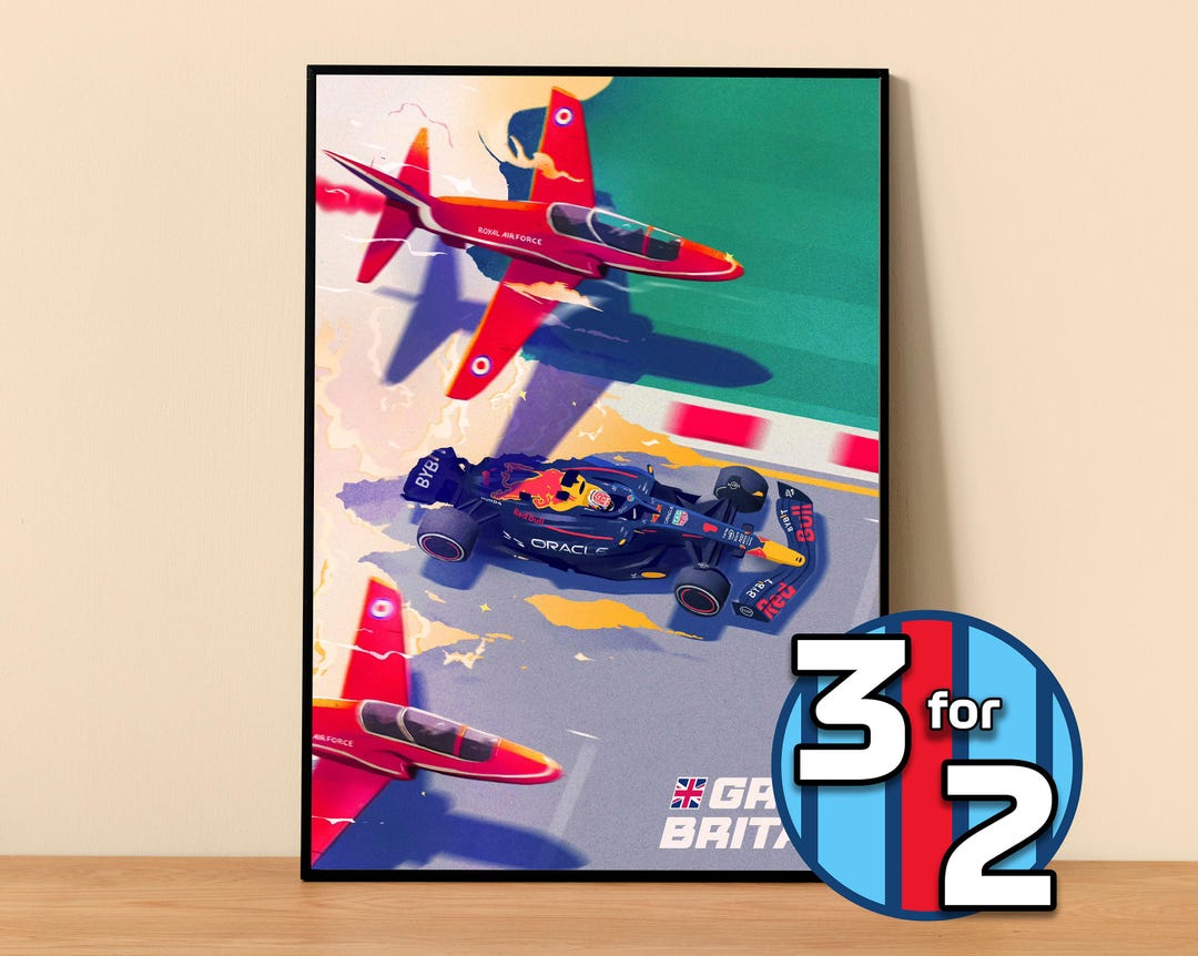 Red Bull F1 Poster Print | British GP 2023 Silverstone Poster | F1 ...