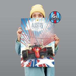 Ferrari Poster Print | United States GP 2023 Austin Print | F1 Poster ...