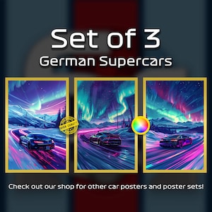 Set of 3 German Supercars Posters #S802 | Mercedes AMG GT R, Porsche ...