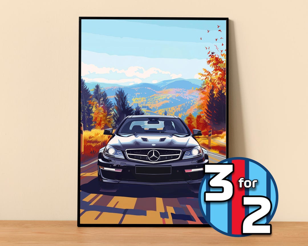 Mercedes Poster | C63 Kompressor AMG Poster #5001.0 | Mercedes Wall ...