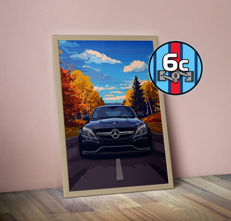 Mercedes Poster | C63 S AMG Poster #5001.4 | Mercedes Wall Decor ...