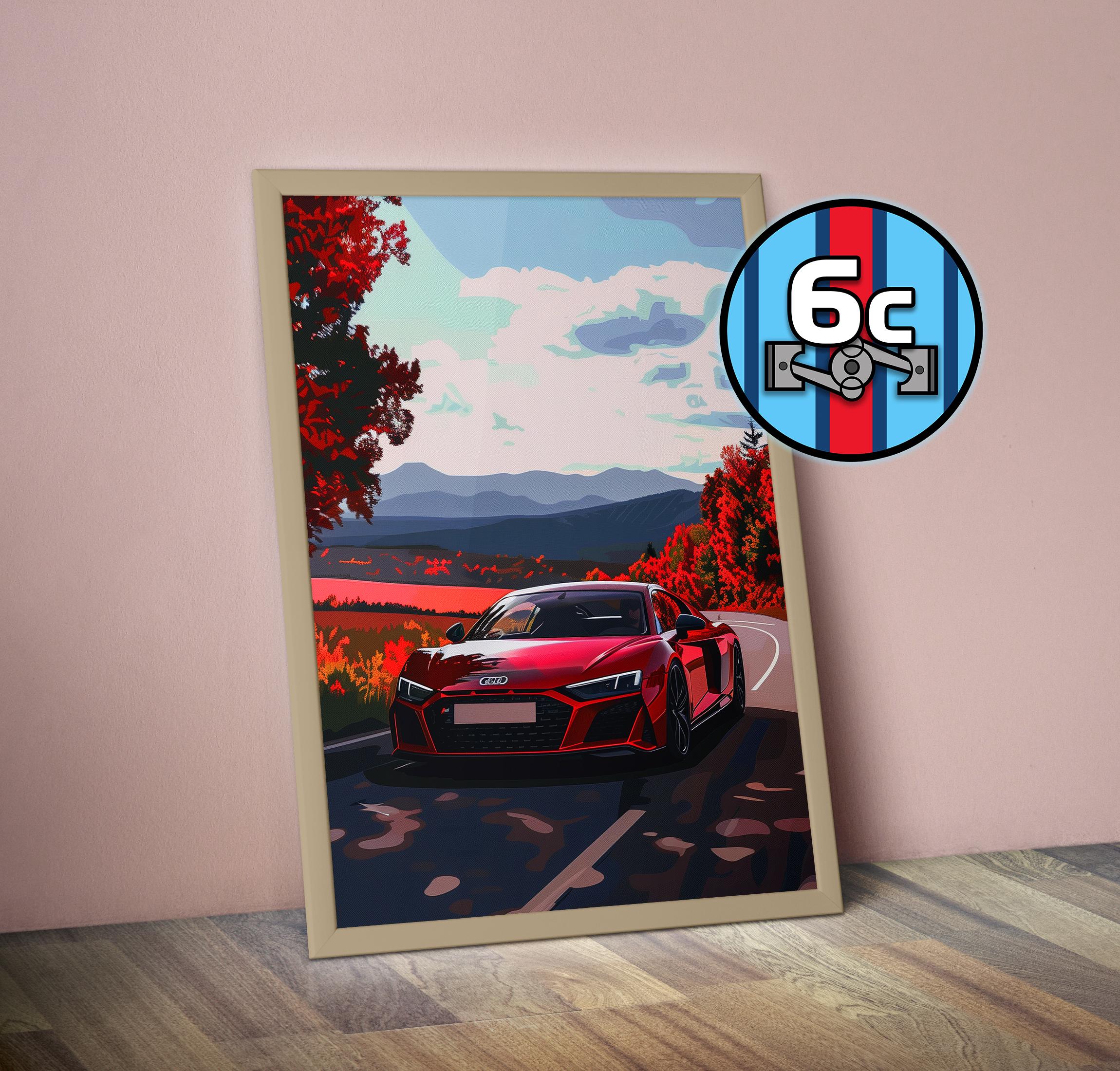 Audi Poster | R8 V10 Poster #5030.1 | Audi Wall Decor | Audi Art ...