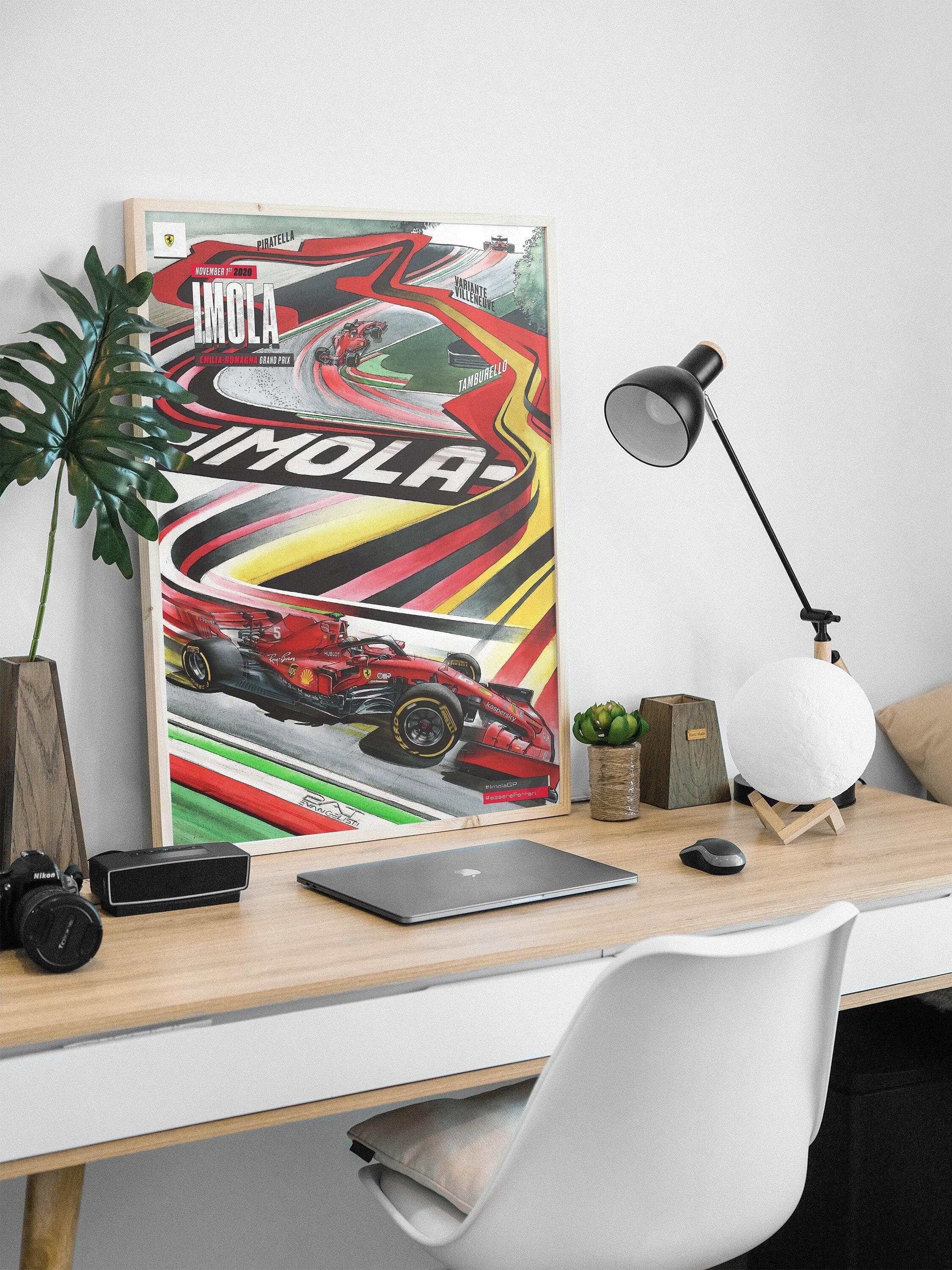 Ferrari Poster Print | Emilia-romagna GP 2020 Imola Print | F1 Poster ...