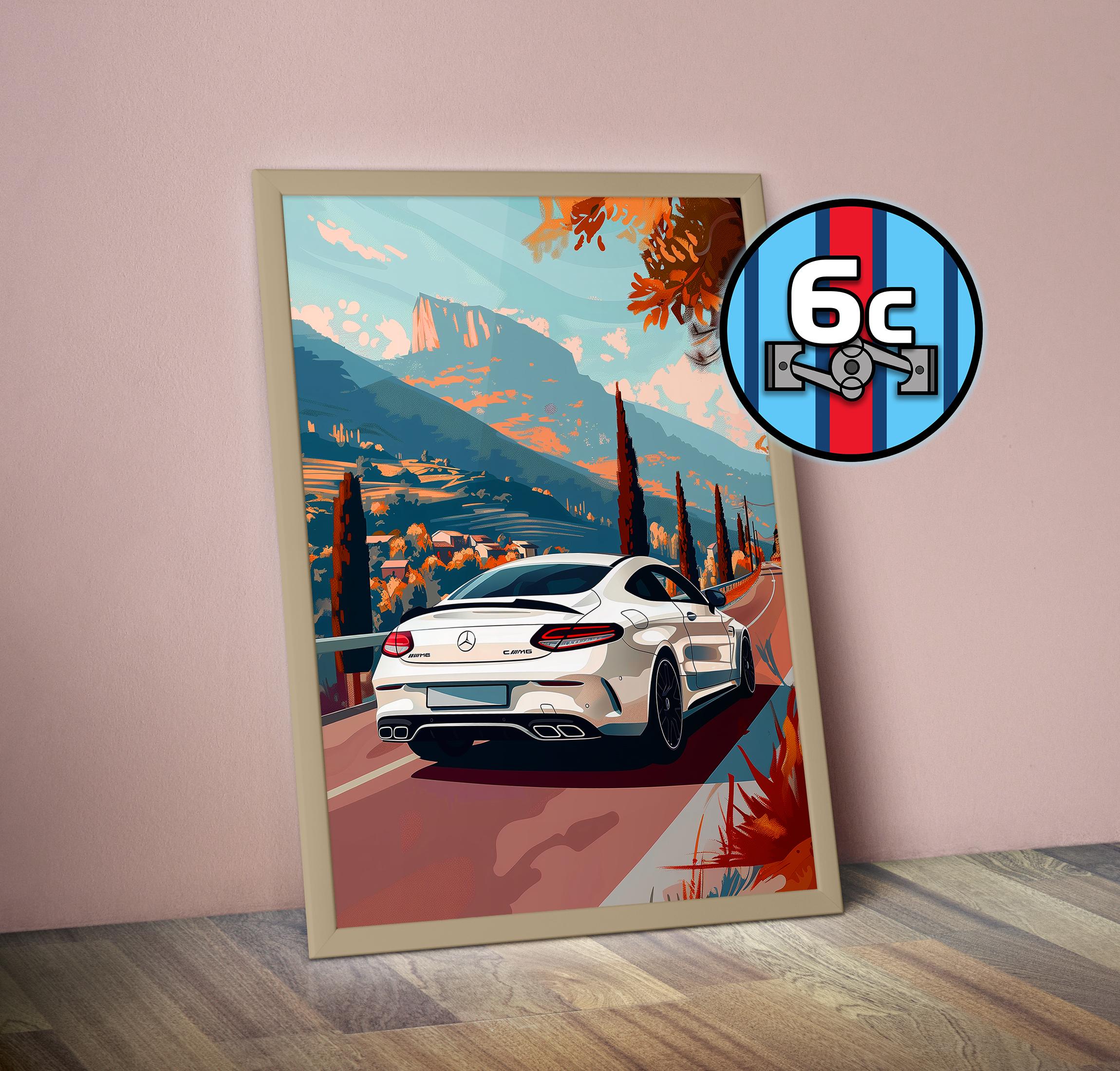 Mercedes Poster | C63 S AMG Poster #5001.6 | Mercedes Wall Decor ...