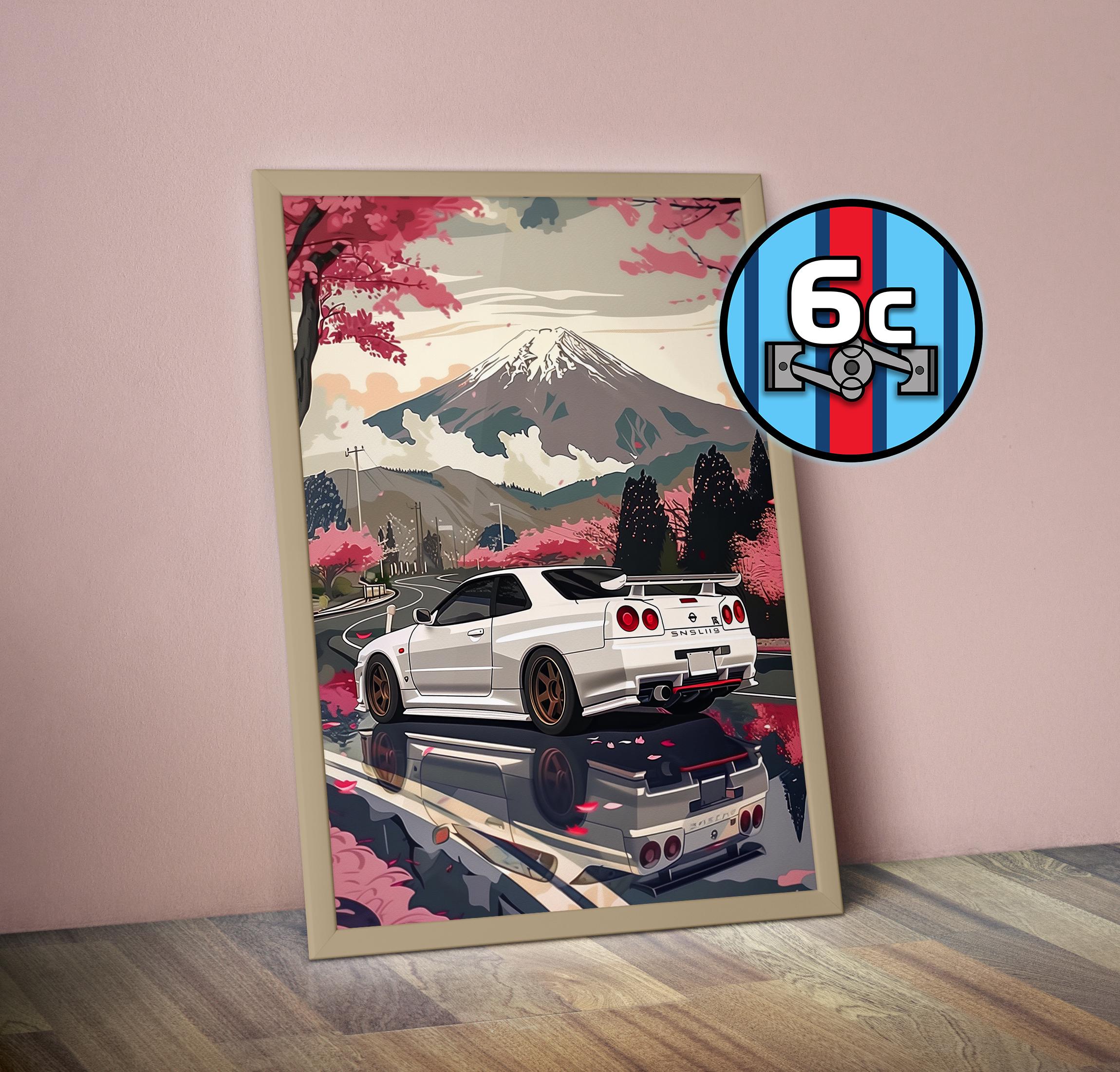 Nissan Poster Skyline GT-R R34 Poster 5200.5 JDM Wall Decor JDM Art ...
