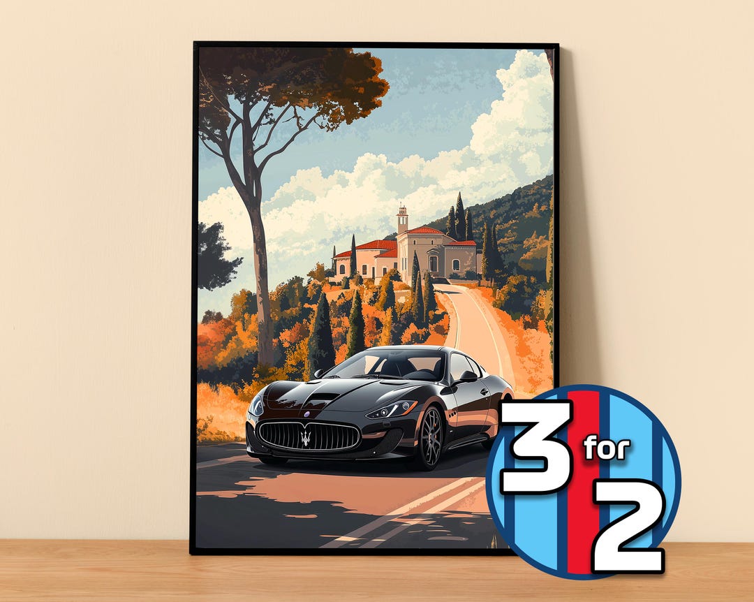 Maserati Poster | Granturismo Poster #5150.6 | Maserati Wall Decor ...