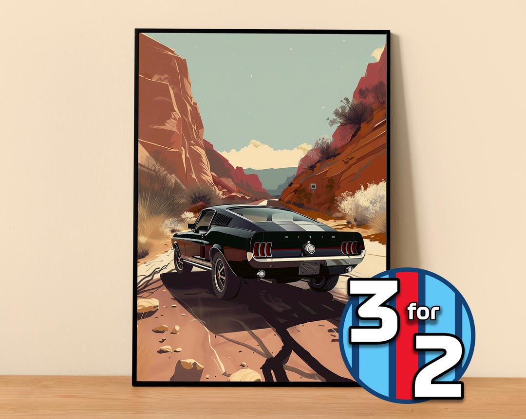 Ford Poster Mustang Fastback Poster 5301.3 Ford Wall Decor Ford Art ...