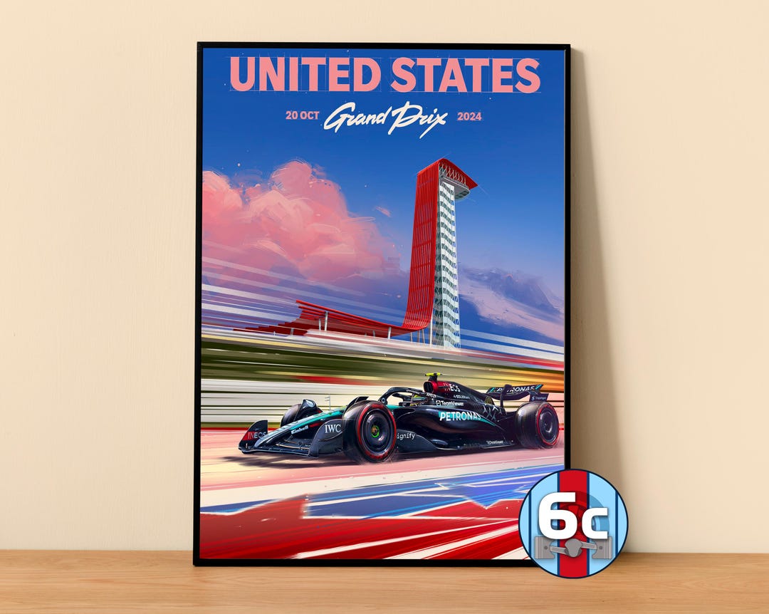 Mercedes AMG F1 Poster Print | United States GP 2024 Austin Print | F1 ...