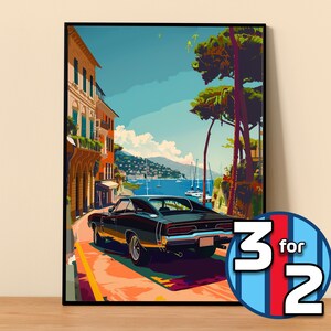 Set of 3 Classic Muscle Cars Posters #S933 | Dodge Charger, Chevrolet ...