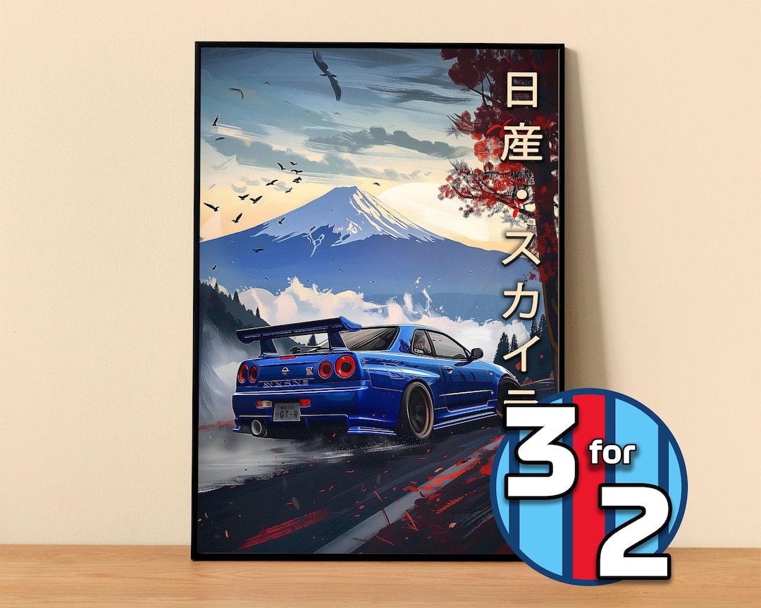 Nissan Poster | Skyline GT-R R34 Poster #7200.0 | JDM Wall Decor | JDM ...