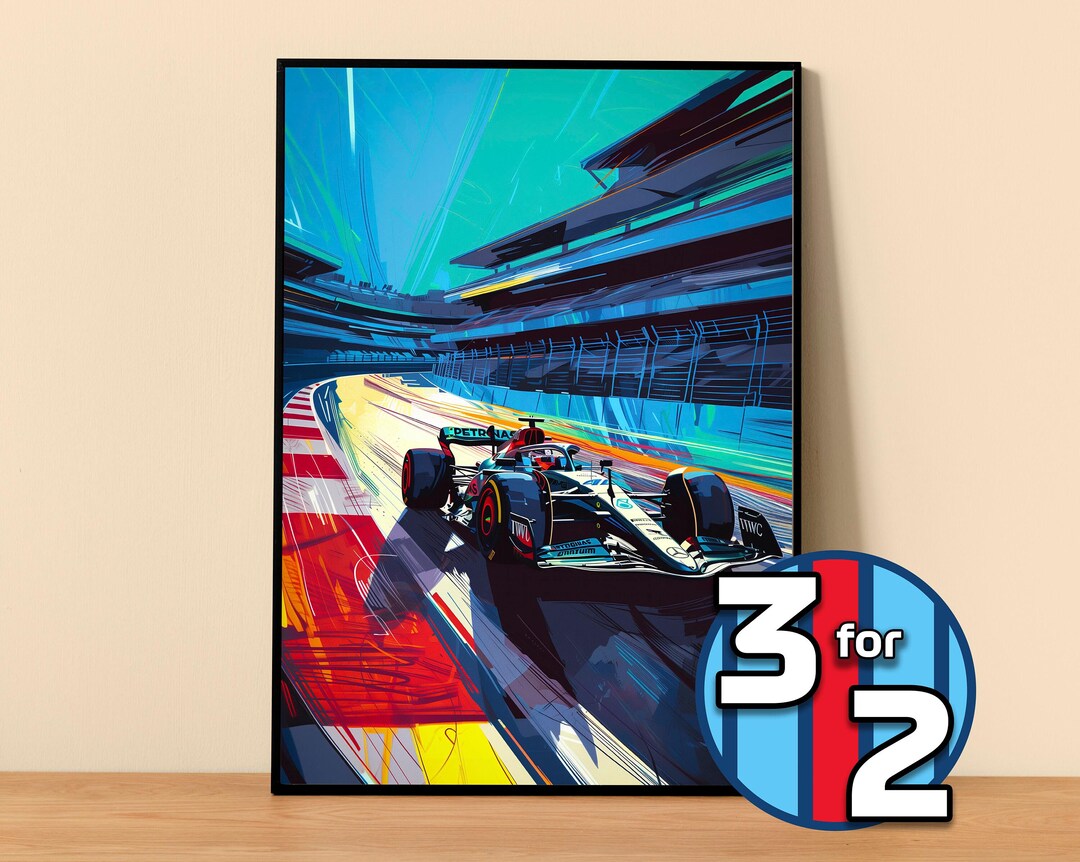 Mercedes AMG F1 Poster #F1210 | Mercedes AMG Petronas Print | F1 Poster ...