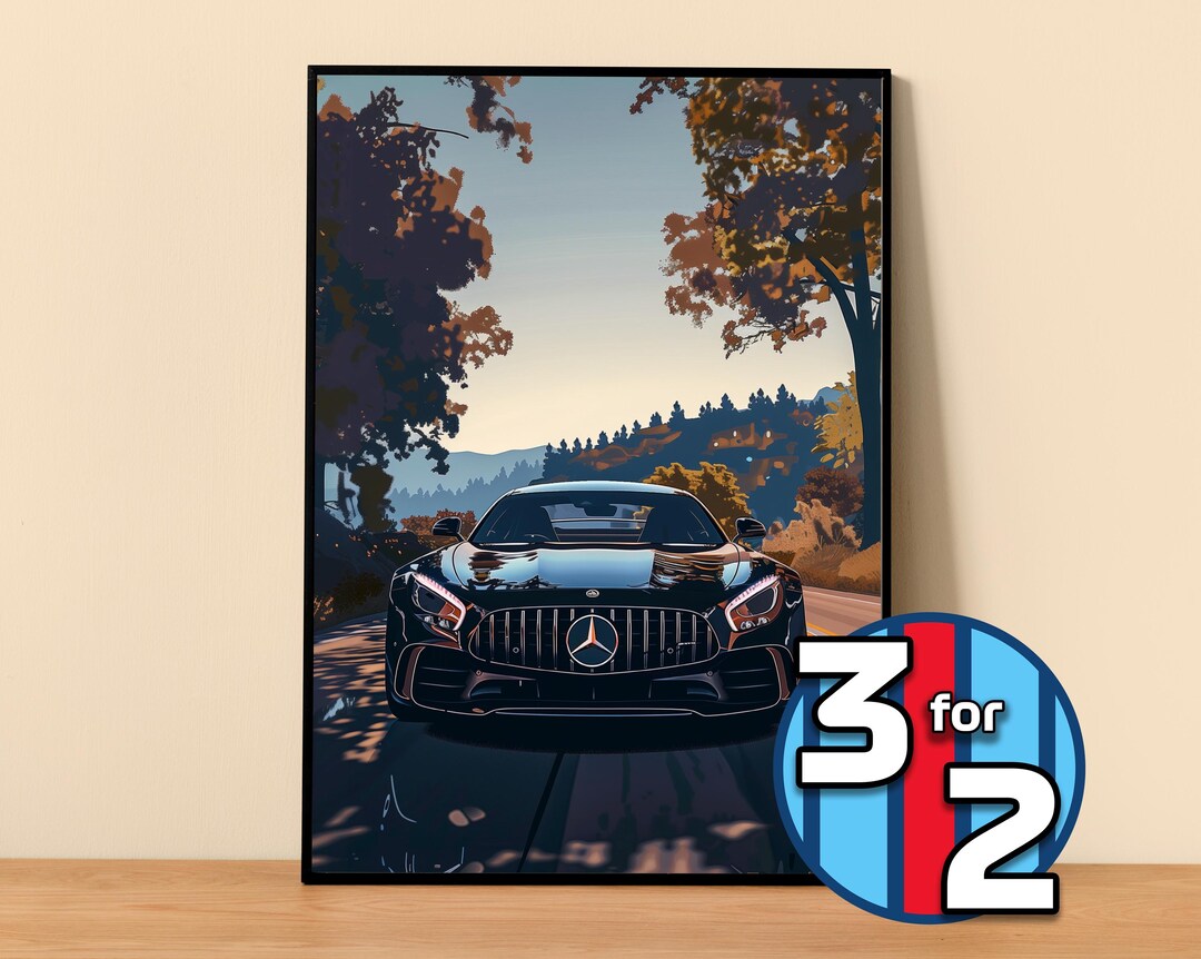 Mercedes Poster | AMG GT-R Poster #5000.3 | Mercedes Wall Decor ...