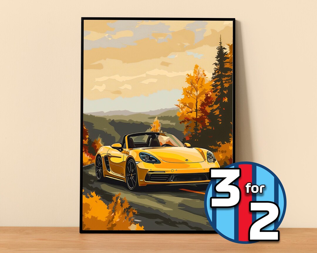 Porsche Poster | 718 Boxster GTS Poster #5092.9 | Porsche Wall Decor ...
