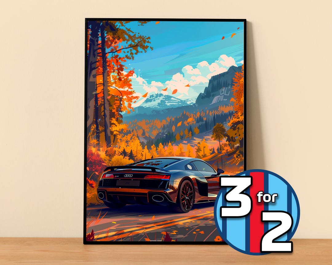 Audi Poster | R8 V10 Poster #5030.3 | Audi Wall Decor | Audi Art ...