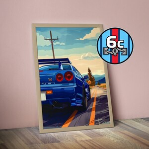 Nissan Poster | Skyline GT-R R34 Poster #5200.1 | JDM Wall Decor | JDM ...