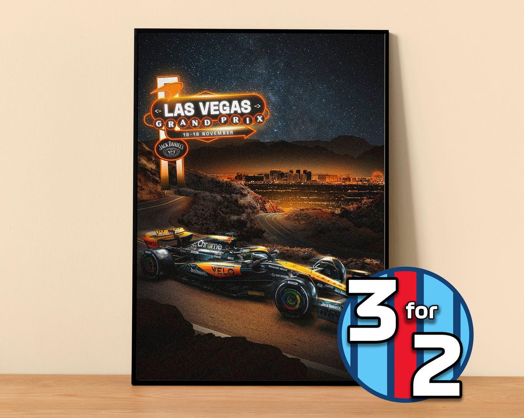 Mclaren F1 Poster Print | Las Vegas GP 2023 Nevada Print | F1 Poster ...