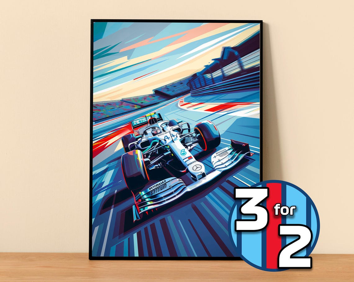 Mercedes AMG F1 Poster #F1200 | Mercedes AMG Petronas Print | F1 Poster ...