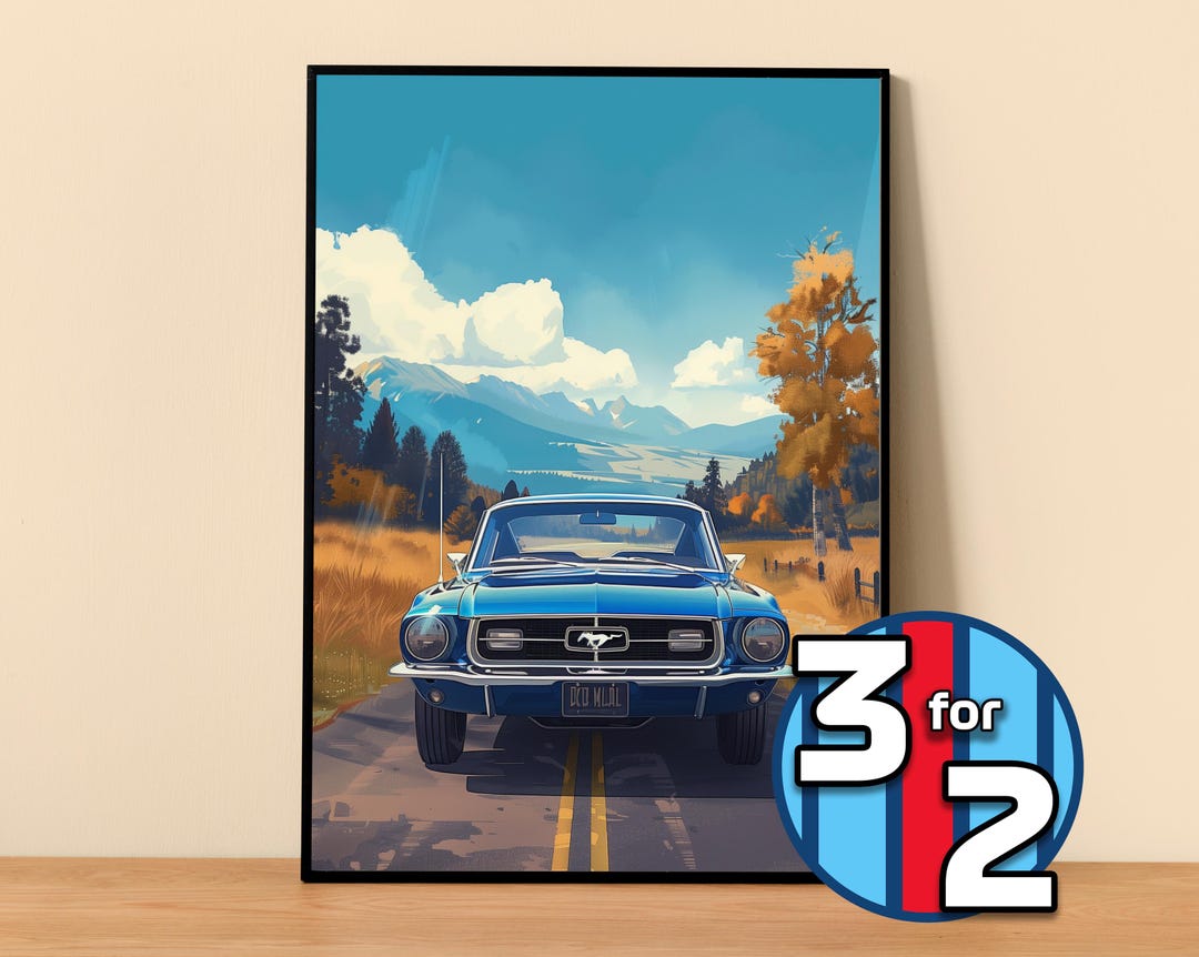 Ford Poster | Mustang Fastback Poster #5301.4 | Ford Wall Decor | Ford ...