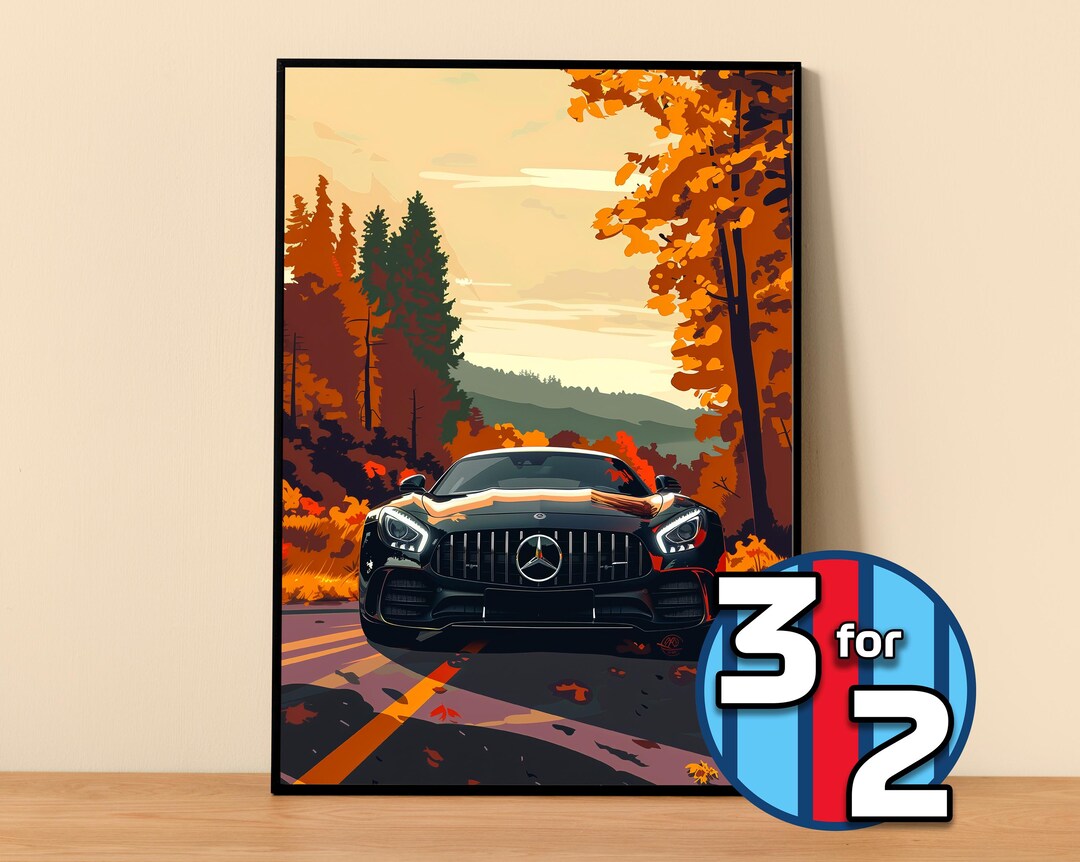 Mercedes Poster | AMG GT-R Poster #5000.5 | Mercedes Wall Decor ...