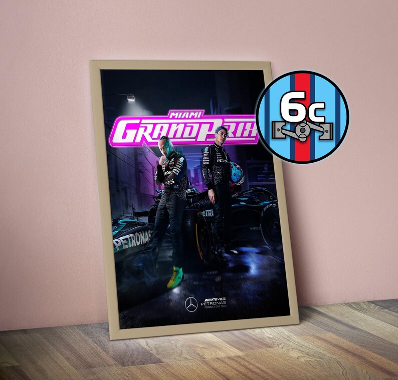 Mercedes AMG F1 Poster Print | Miami GP 2024 Miami Print | F1 Poster ...