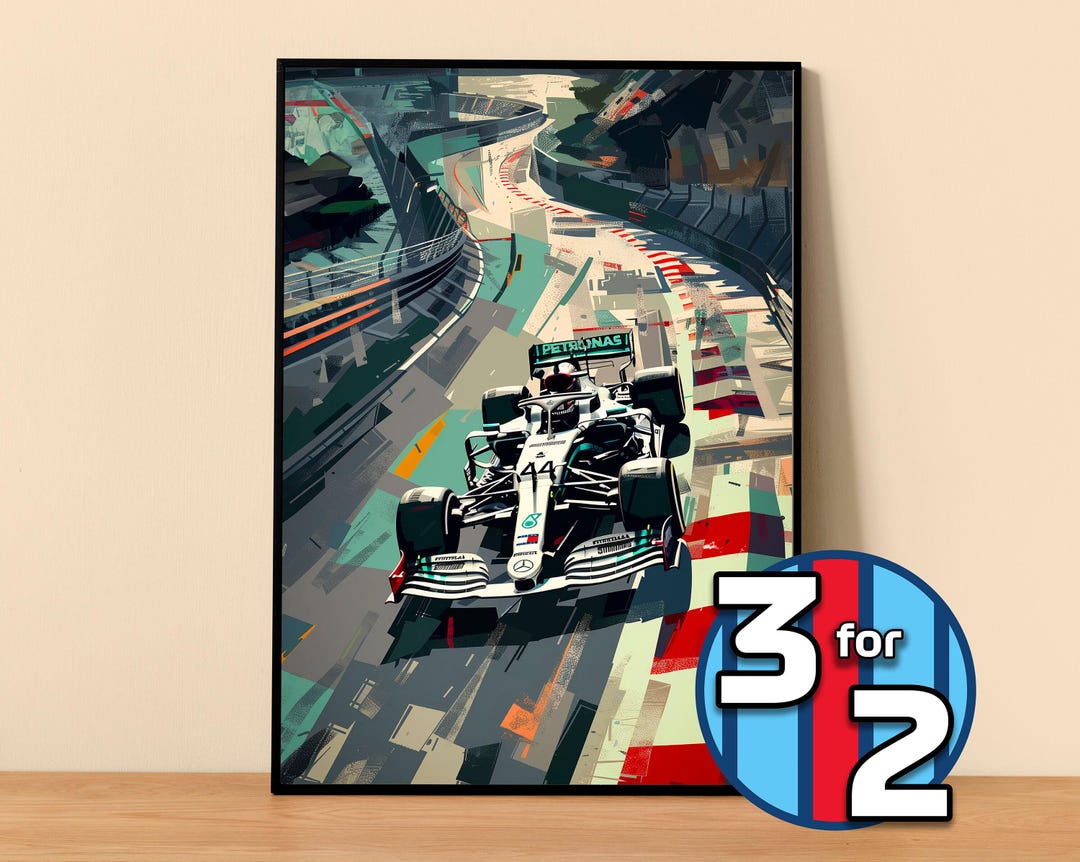 Mercedes AMG F1 Poster #F1205 | Mercedes AMG Petronas Print | F1 Poster ...
