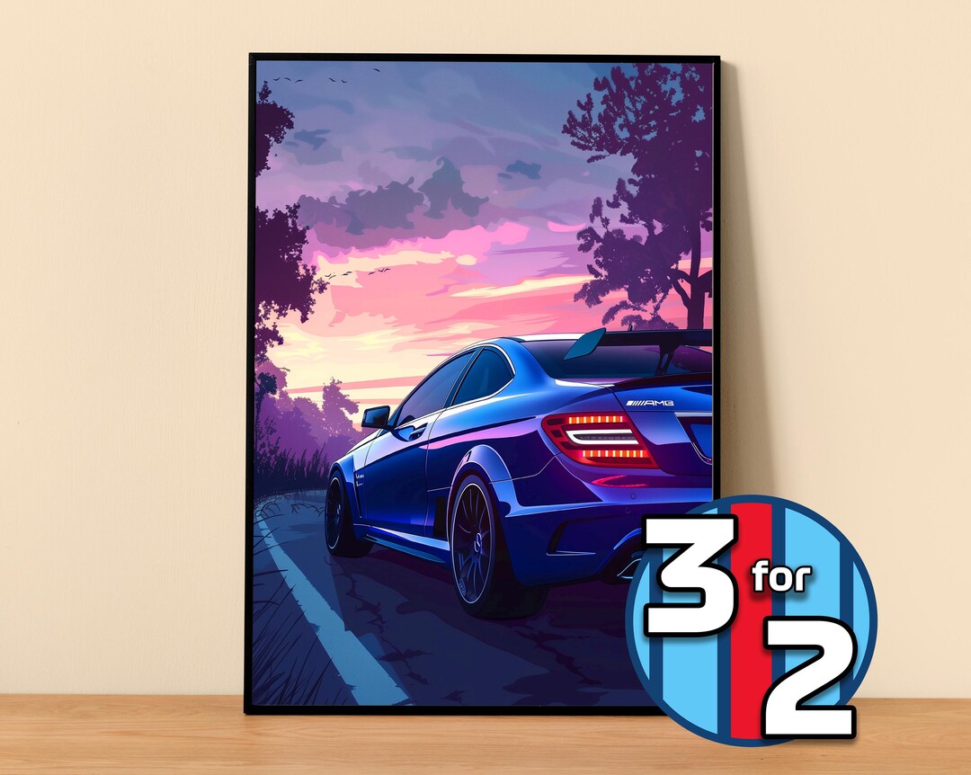 Mercedes Poster | C63 Kompressor AMG Poster #5001.3 | Mercedes Wall ...