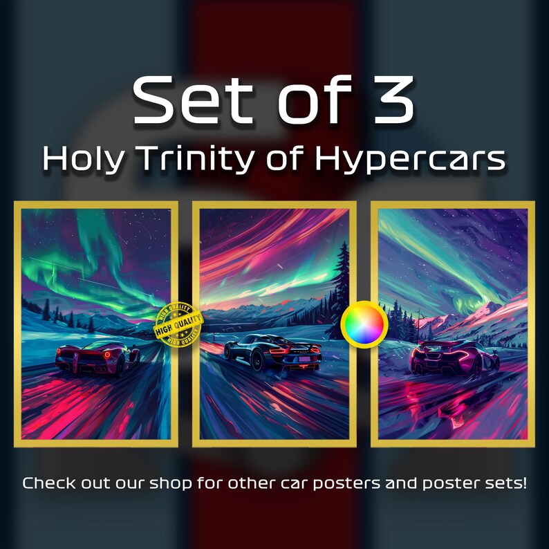 Set of 3 Holy Trinity of Hypercars Posters #S890 | Porsche 918, Mclaren ...