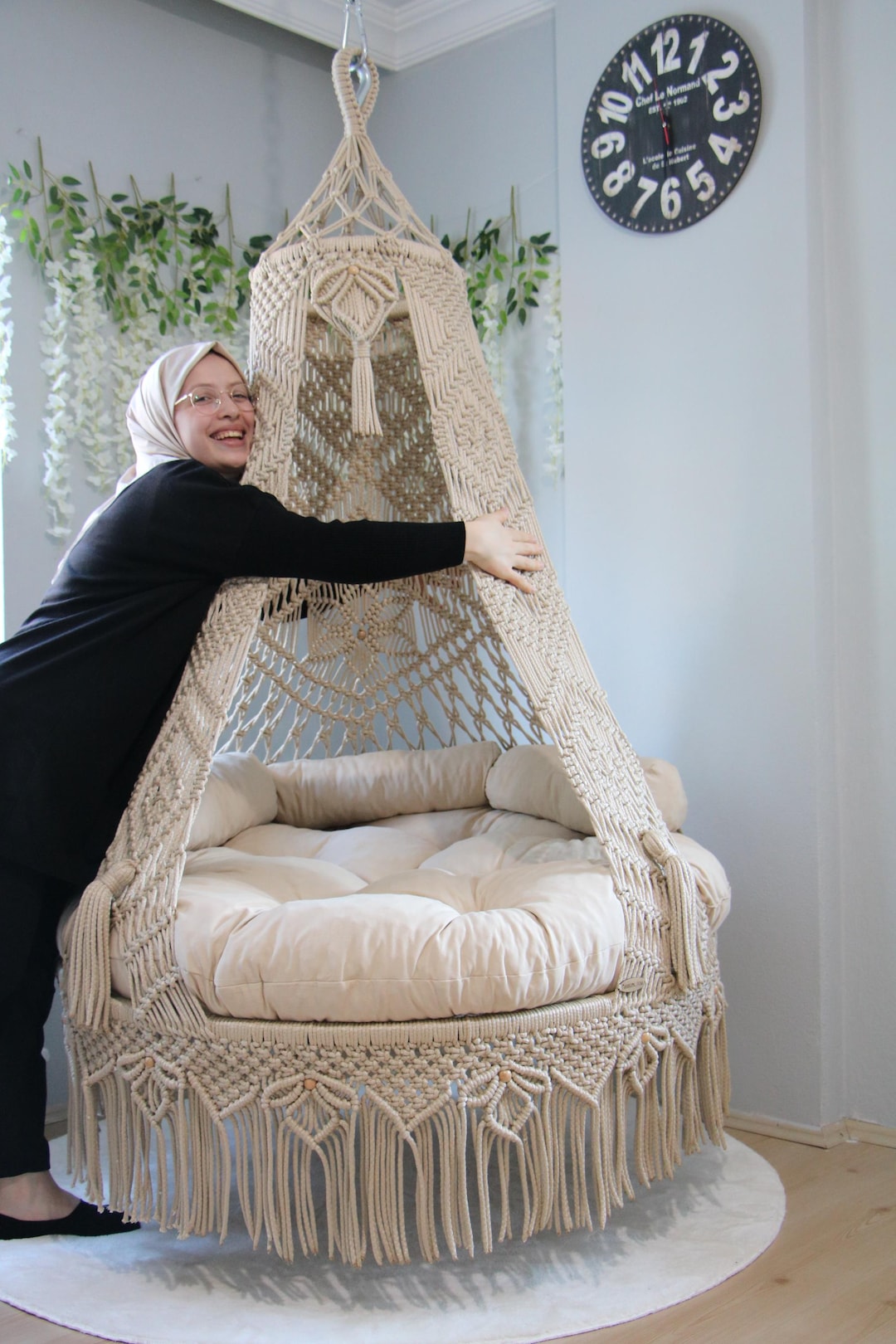 Macrame Swing, Home Swing ,macrame Hanging Balcony Chair,handmade ...