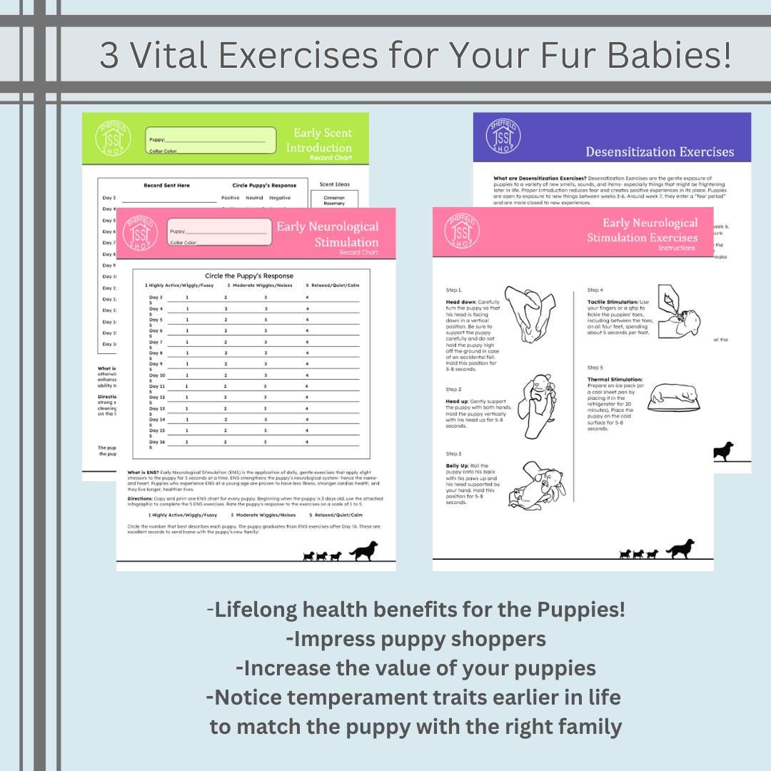 Puppy Whelping Charts: Dog Breeding & Newborn Care (14 Charts) - Etsy