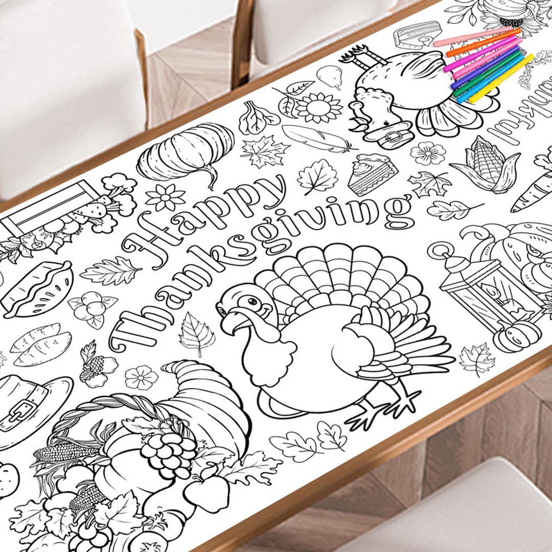 Thanksgiving Giant Coloring Poster - Etsy
