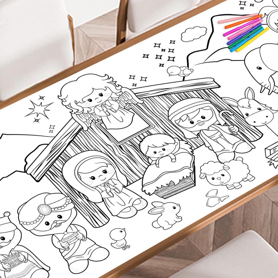 Christmas Nativity Giant Coloring Poster - Etsy Canada