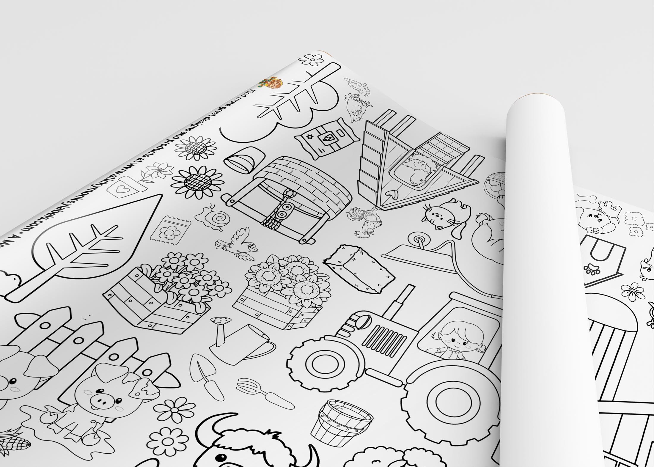Farm Girl Giant Coloring Poster - Etsy