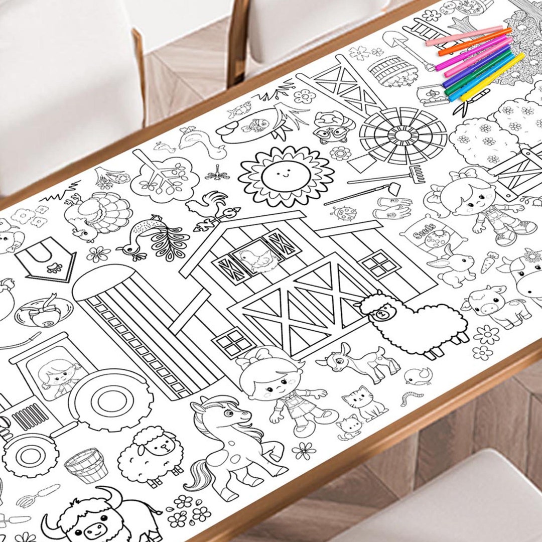 Farm Girl Giant Coloring Poster - Etsy