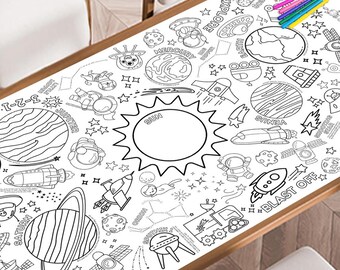 Giant Space Adventure Coloring Poster, Giant Coloring Poster, Doodle ...