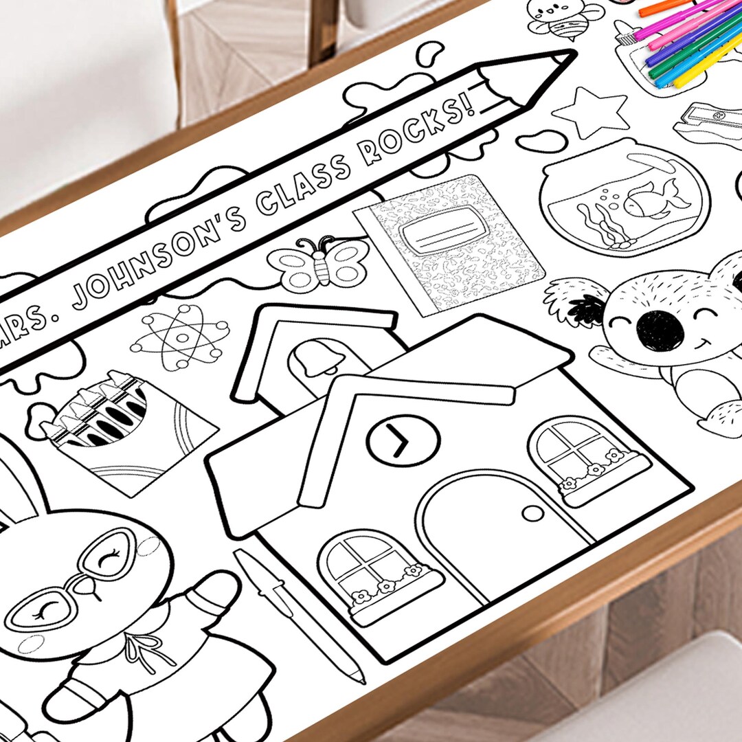 School Teacher Giant Coloring Poster - Etsy