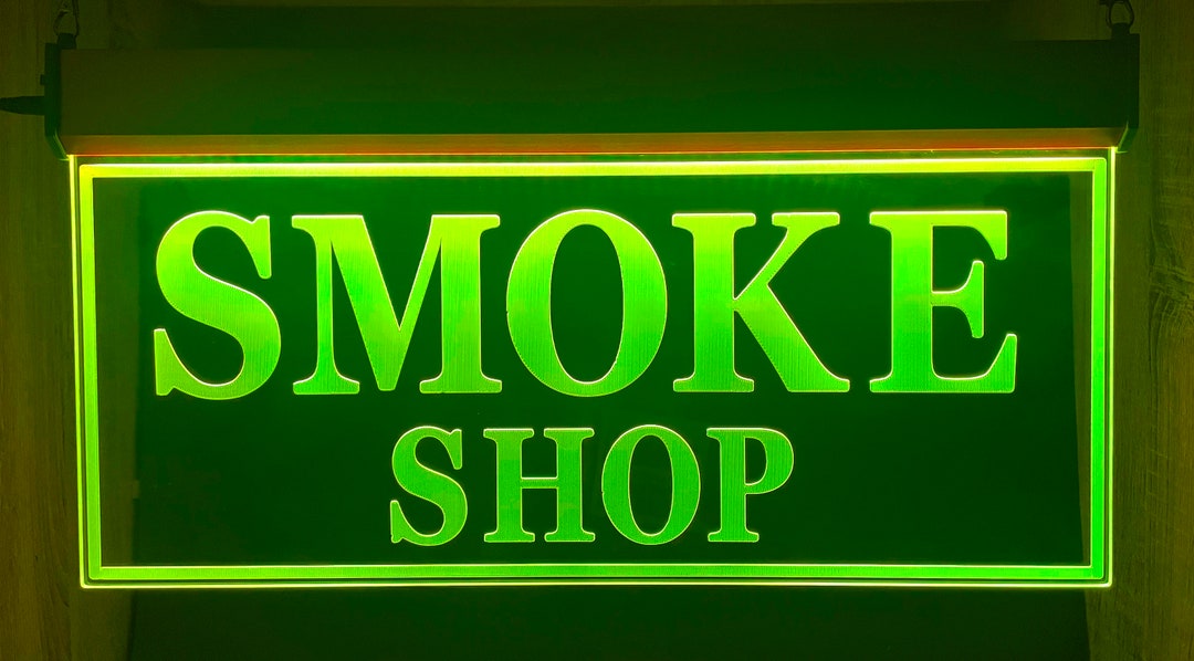 Smok Shop Led Signs Neon Light Window Hanging Display Large 10"x20 ...