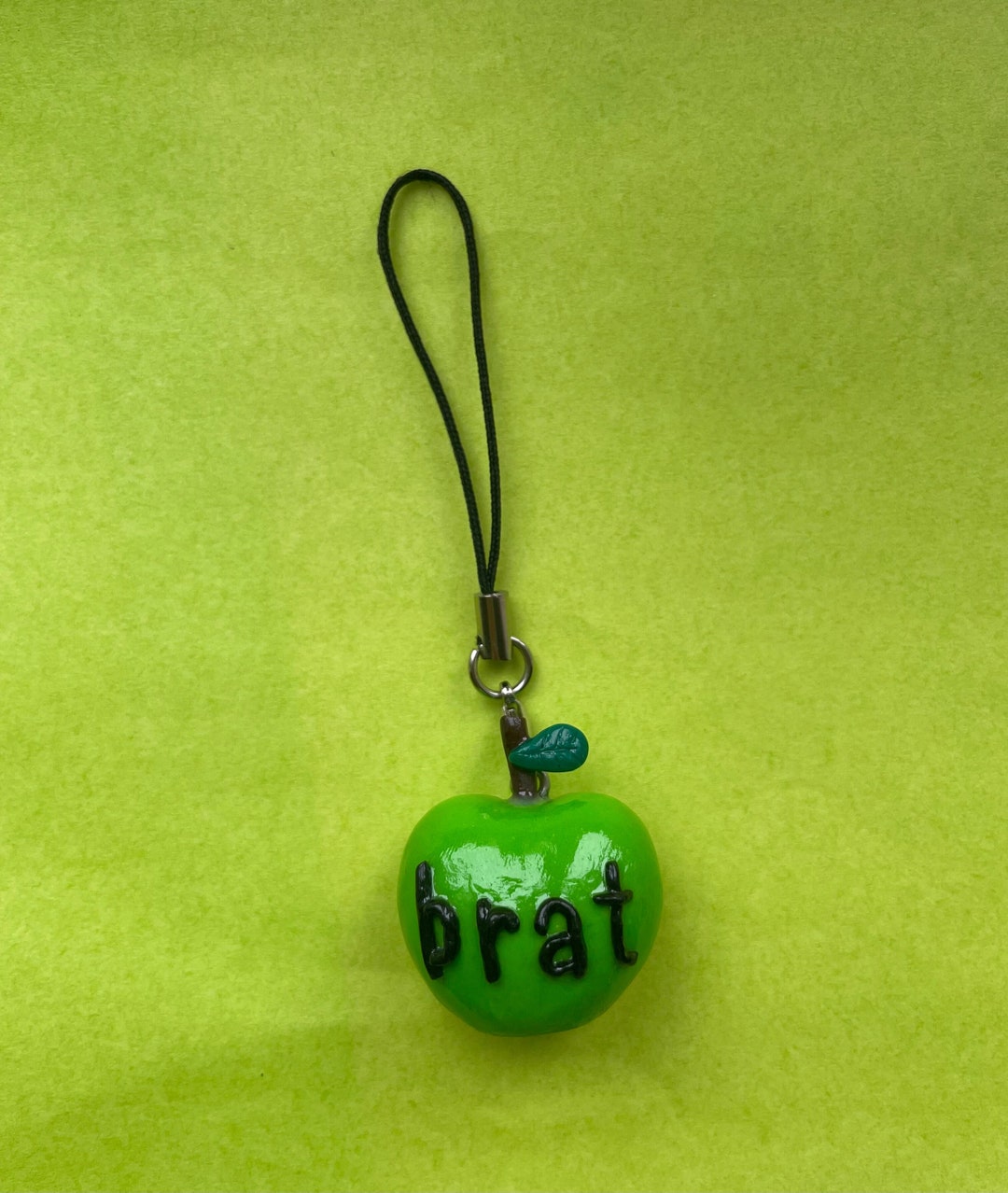 Brat Apple Charli XCX Inspired Keyring - Etsy