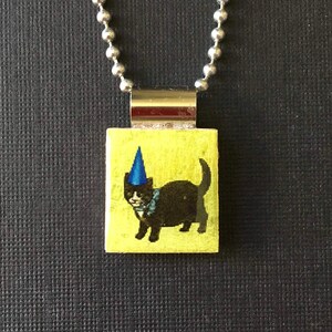 Cat Scrabble Pendant, Handmade Kitty Jewelry, Kitty Cat Necklace ...