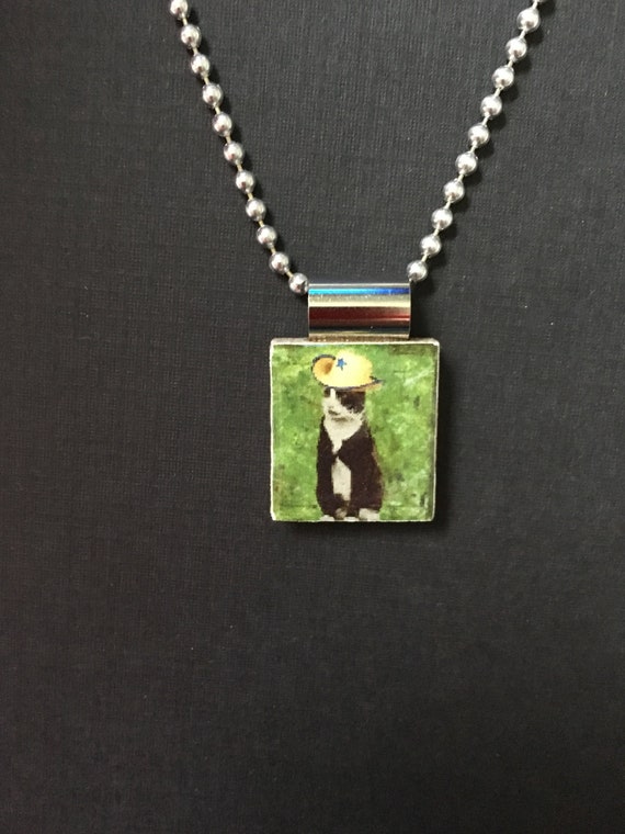 Handmade Cowboy Cat Scrabble Tile Necklace - Etsy