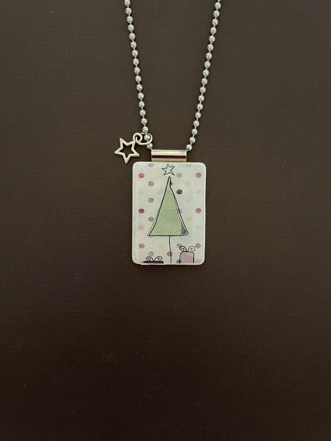 Christmas Tree Pendant, Christmas Tree Jewelry, Holiday Pendant ...