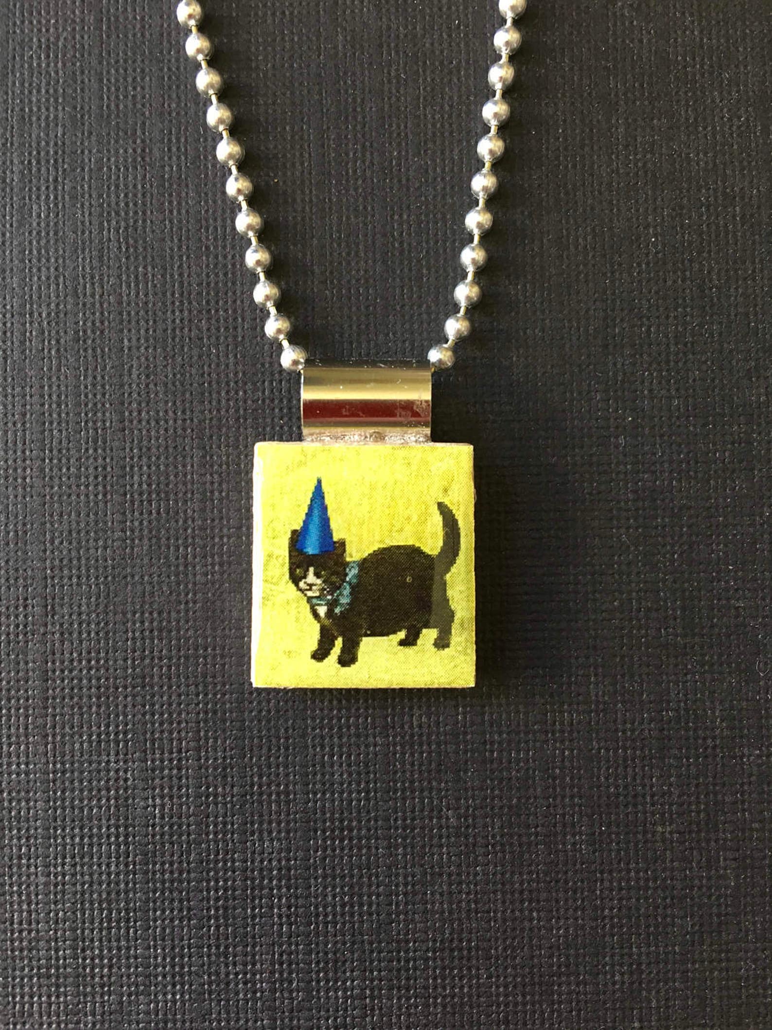 Cat Scrabble Pendant, Handmade Kitty Jewelry, Kitty Cat Necklace ...
