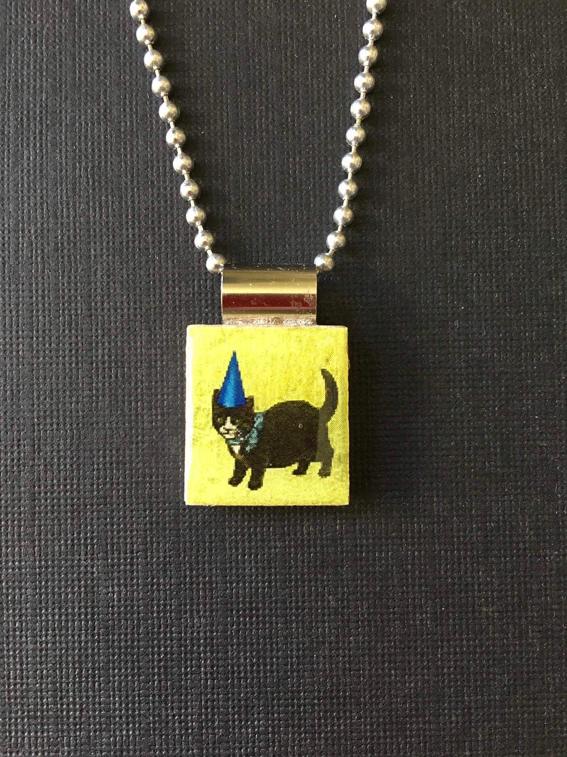 Cat Scrabble Pendant, Handmade Kitty Jewelry, Kitty Cat Necklace ...